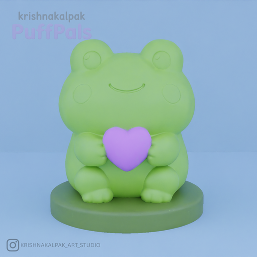 💜 Sweet Heart Frog | Cute Frog STL for 3D Printing・ STL File for 3D ...