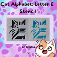 STL file Cat Alphabet Letter E Stencil 🐱 ・3D printing template to ...