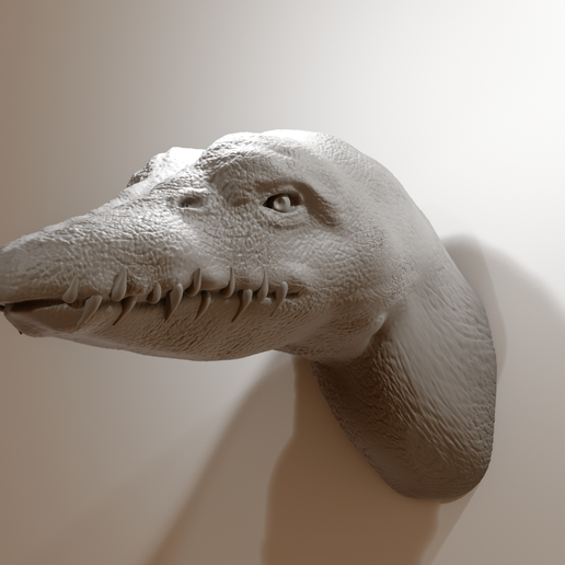 STL file plesiosaurus dinosaur head wall mount stl 🦖 ・Model to download ...