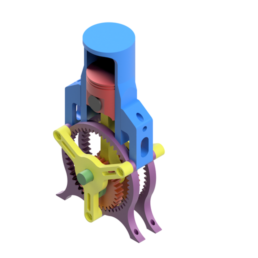 🧞‍♂️ Automated Educational Model of a „Six-Stroke” Engine・Free 3D File ...