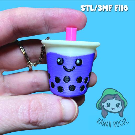 🫖 Cute Kawaii Boba Tea Keychain - PERSONAL USE・ 3D File for 3D printing ...