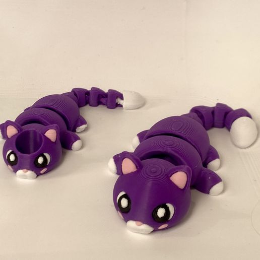 🐱 Cute Articulated Cat Flexi and Straw Topper・ STL File for 3D printing ...