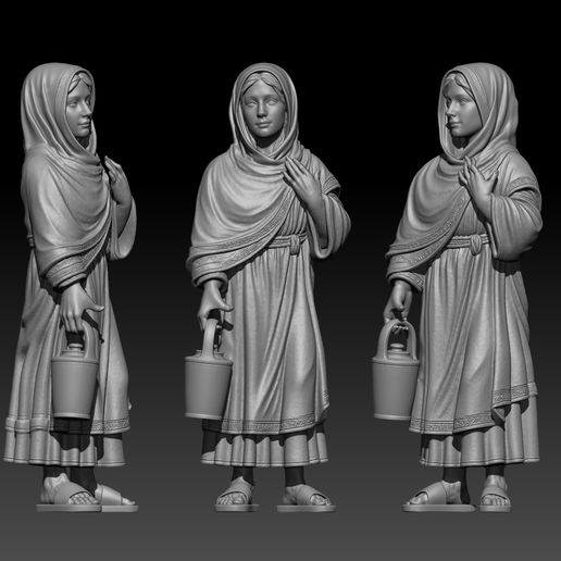 🗿 Medieval Villagers – Life & Daily Scenes | 4 Figure Bundle・ STL File ...