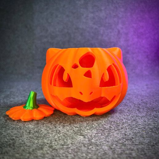 🎃 Halloween Pumpkin Bulbasaur - STL & 3mf Multicolor・ STL File for 3D ...