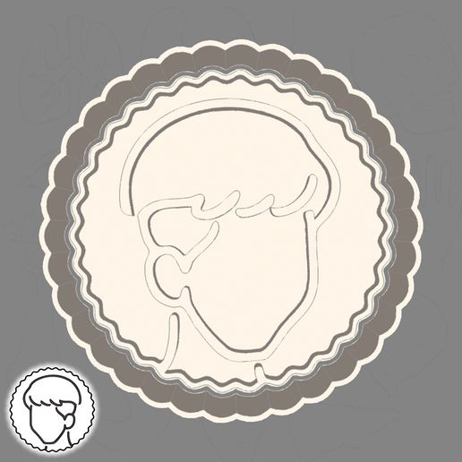 🍪 Human Body cookie cutters - male head (hair) (style 1)・ STL File for ...