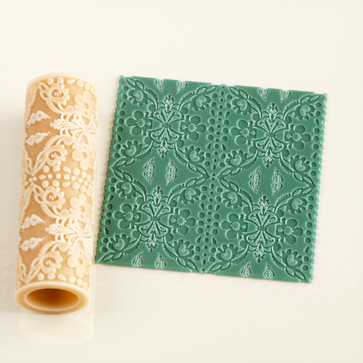 🎀 Lace Ribbon Edging Texture Roller no.1・ STL File for 3D printing・Cults