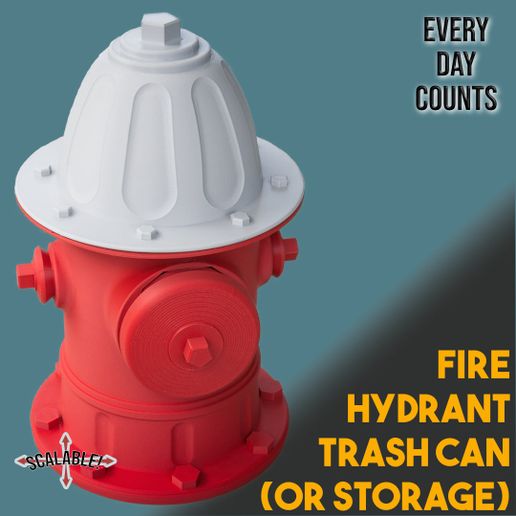 🔥 Fire Hydrant Trash Can / Storage Container・ STL File for 3D printing ...