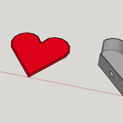 🤏 Small Heart Shaped Drawer / Low Poly・ STL File for 3D printing・Cults