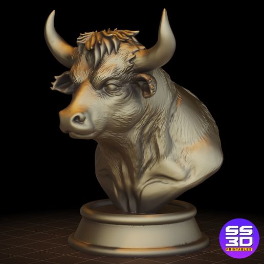 STL file Bull Head Bust - 3D Printable STL File 🐂 ・3D print object to ...