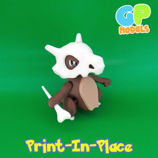 🐉 Flexi Cubone Pokemon - MultiColor - Print In Place・ STL File for 3D ...