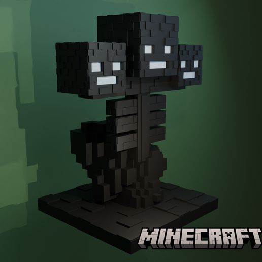 🎲 Minecraft Wither Statue・Free OBJ File for 3D printing・Cults