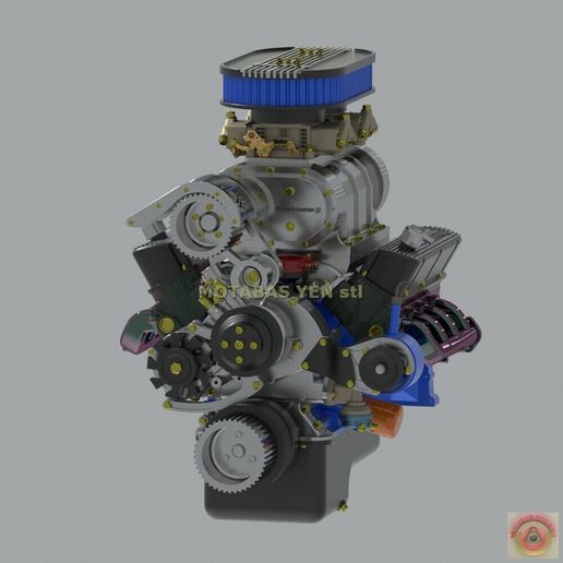 🚙 FORD 289 / 302 SPEEDMASTER SUPERCHARGER - ENGINE・ STL File for 3D ...