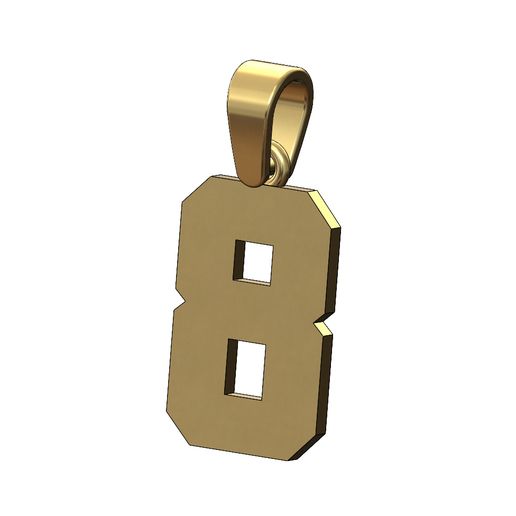 Файл STL NBA font number 8 pendant charm with bail 3D print model 🏀 ...