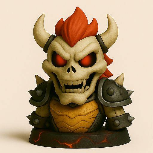 🐢 Bowser Skull Bust・ STL File for 3D printing・Cults