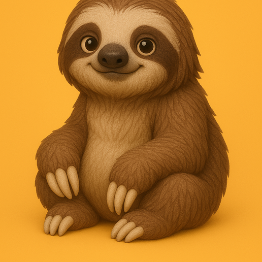 👶 Adorable Baby Sloth 3D Model – Cute Animal Figurine for Printing ...