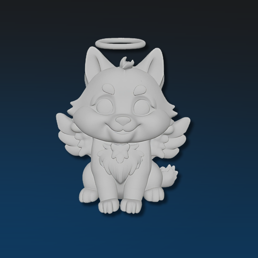 STL file Husky Siberiano Ángel Chibi – Perrito con Alitas y Aureola 👾 ...