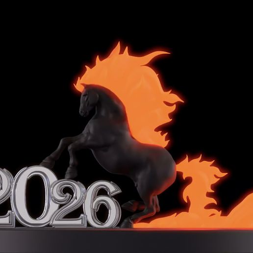 🔥 Year of the Fire Horse 2026 - Dynamic FDM/SLA Printable Model・Free ...