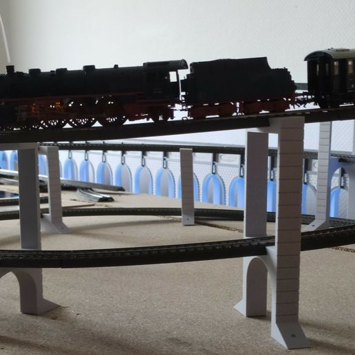 STL file Helical ramp for Marklin C rails - set of 9 pillars 🌉 ・3D ...