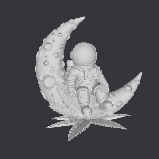 🌙 spaceman, moon, marijuana, High-Quality 3D Model STL Files for Print ...