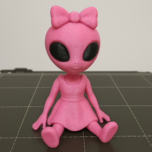 👽 Alien with a bow・ 3MF File for 3D printing・Cults