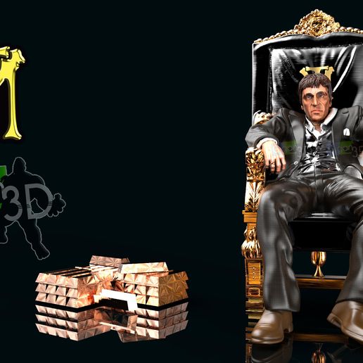🎬 TONY MONTANA・ STL File for 3D printing・Cults