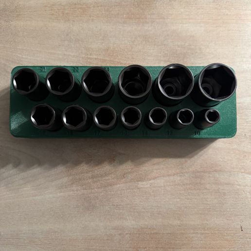 🧰 Pittsburg 13pc Metric Deep Impact Socket Organizer・ 3MF File for 3D ...
