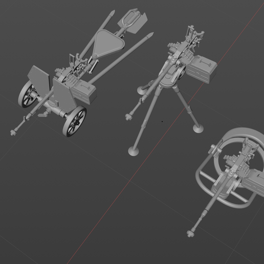 🔫 Digital 3D model of the Soviet DShK machine gun・ OBJ File for 3D ...