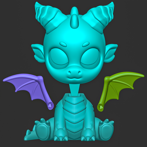 🐉 Chibi Dragon・Free 3D File for 3D printing・Cults