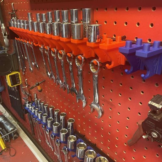 🔧 Socket and wrench peg board・Free STL File for 3D printing・Cults