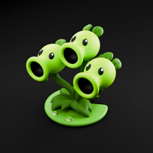 🦸 Threepeater Plants vs Zombies・ STL File for 3D printing・Cults