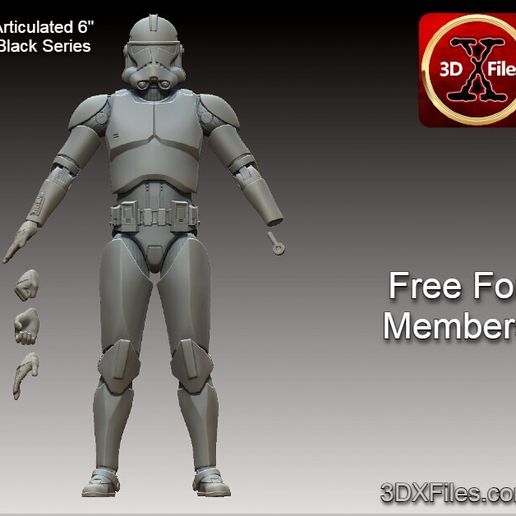 ⭐ Fully Articulated Star Wars Black Series Clone Trooper – 3D Print ...