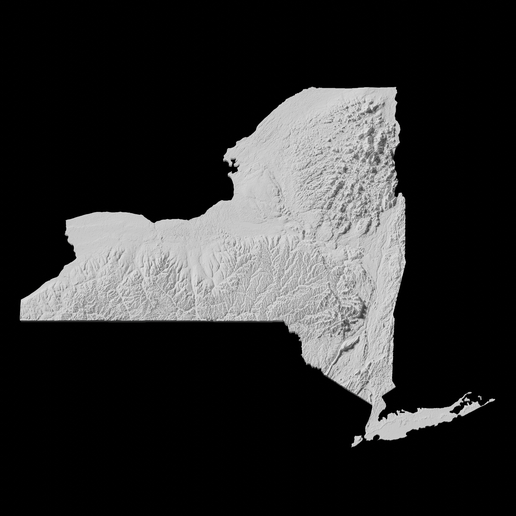 🇺🇸 USA State of New York Topographic Map - 3D Terrain Elevation ...