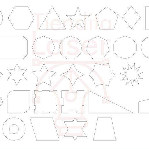 🟣 Geometric Shapes - Vectors for laser cutting・ 3D File for CNC ...