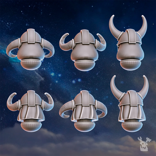 ♀️ Horned Helmets Set (Stormpride Sisters)・ 3D File for 3D printing・Cults
