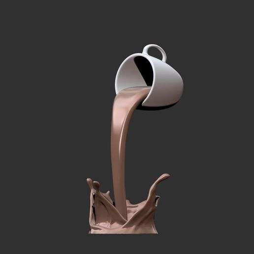 ☕ Floating coffee cup・ OBJ File for 3D printing・Cults