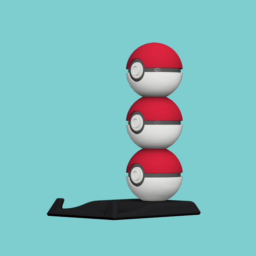📞 Mini Pokeball PHONE HOLDER - STAND PHONE・ STL File for 3D printing・Cults