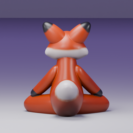 STL file Cute meditating Fox | yoga | aesthetic 🦊 ・3D printable model ...