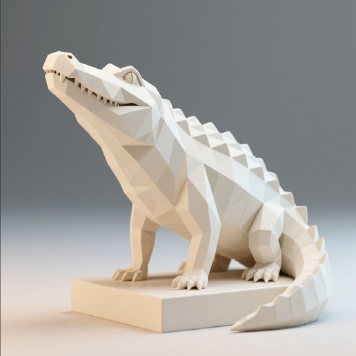 🐊 616 Low Poly Crocodile - Full-Body 3D Model, creature, low poly ...
