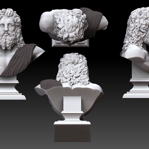 👤 Zeus Bust – 3D STL Model for CNC and 3D Printing・ STL File for 3D ...