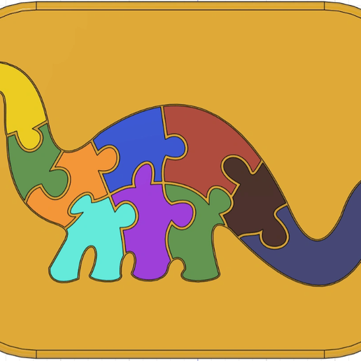 🧩 Brontosaurus Puzzle for Kids・Free STL File for 3D printing・Cults