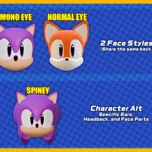 🦔 Sonic / Mobian Head Base for Cosplay・ STL File for 3D printing・Cults