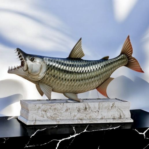 🐠 fish tigerfish / Hydrocynus goliath in motion statue with storage ...
