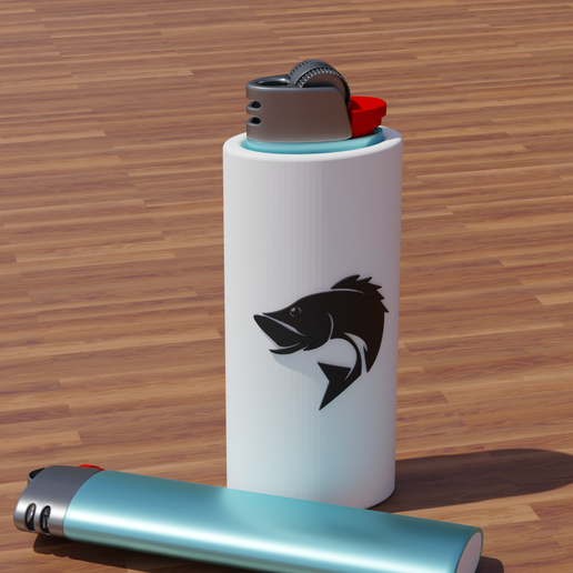 3D file Fisherman & Fish Bic Lighter Case 🐠 ・Template to download and ...