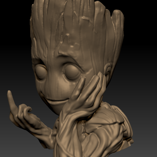 👶 groot middle finger・ STL File for 3D printing・Cults
