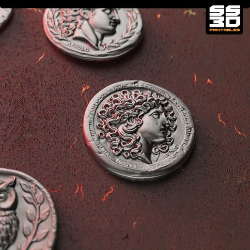 🏛️ Greek Coin Collection- ancient stl files・ STL File for 3D printing・Cults