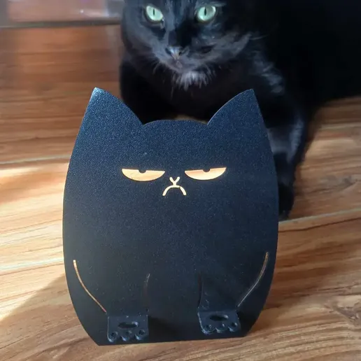 🐱 Grumpy cat Phone holder・Free STL File for 3D printing・Cults