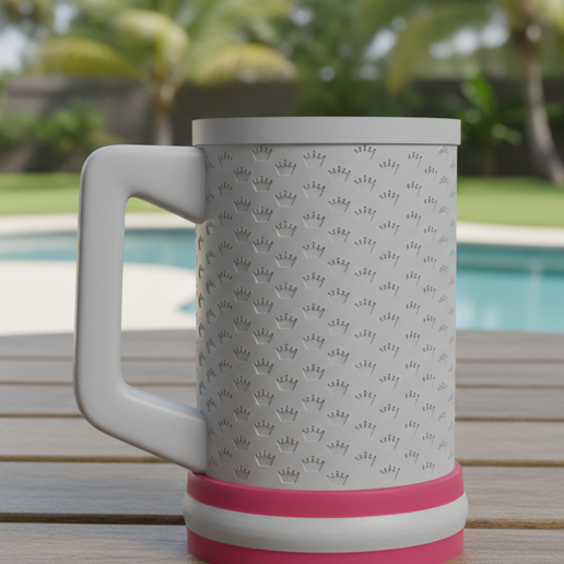 👑 Cortar com textura de coroa V2・Arquivo STL para Impressão 3D・Cults