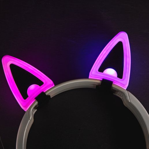 🦊 Cute Fox Ears with RGB LED・ 3D File for 3D printing・Cults