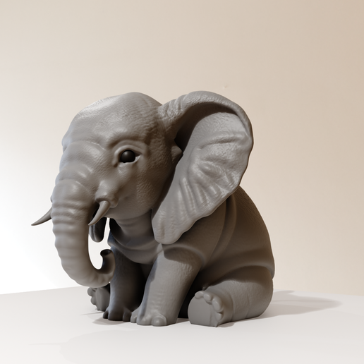 STL file baby elephant sitting stl 👶 ・3D printer design to download・Cults