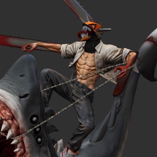 🪚 Denji and Beam - Chainsaw Man - STL 3D file print 28 cm・Archivo STL ...